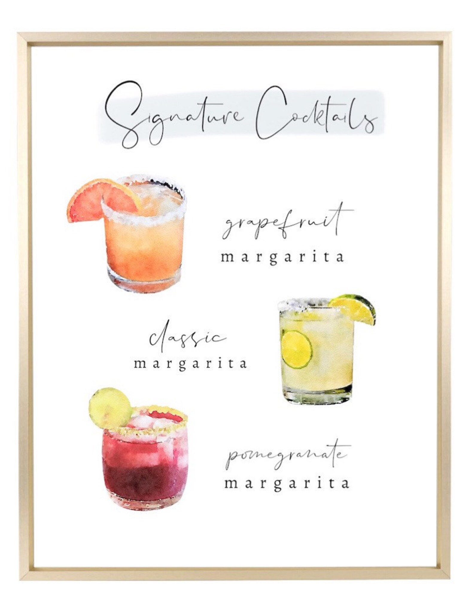 Watercolor Signature Cocktail Sign | Etsy