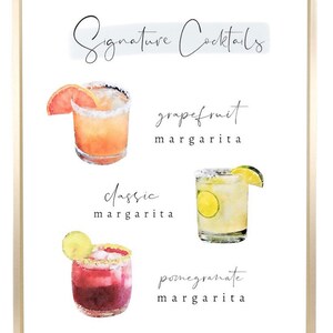 Watercolor Signature Cocktail Sign | Etsy