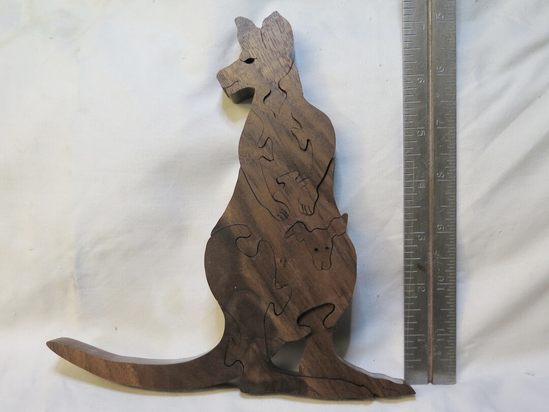 A Whimsical Wooden Kangaroo Puzzle Complete With a Lil Joey in the ...
