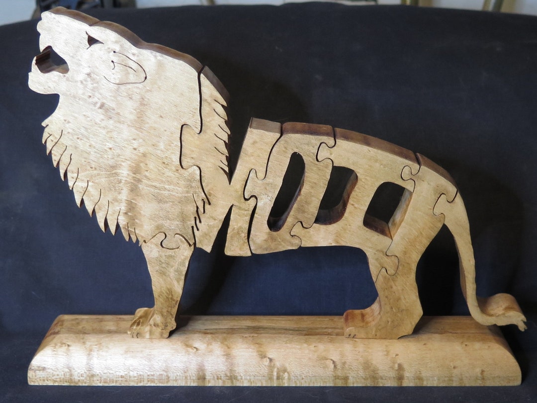 Wood Lion Puzzle - Etsy