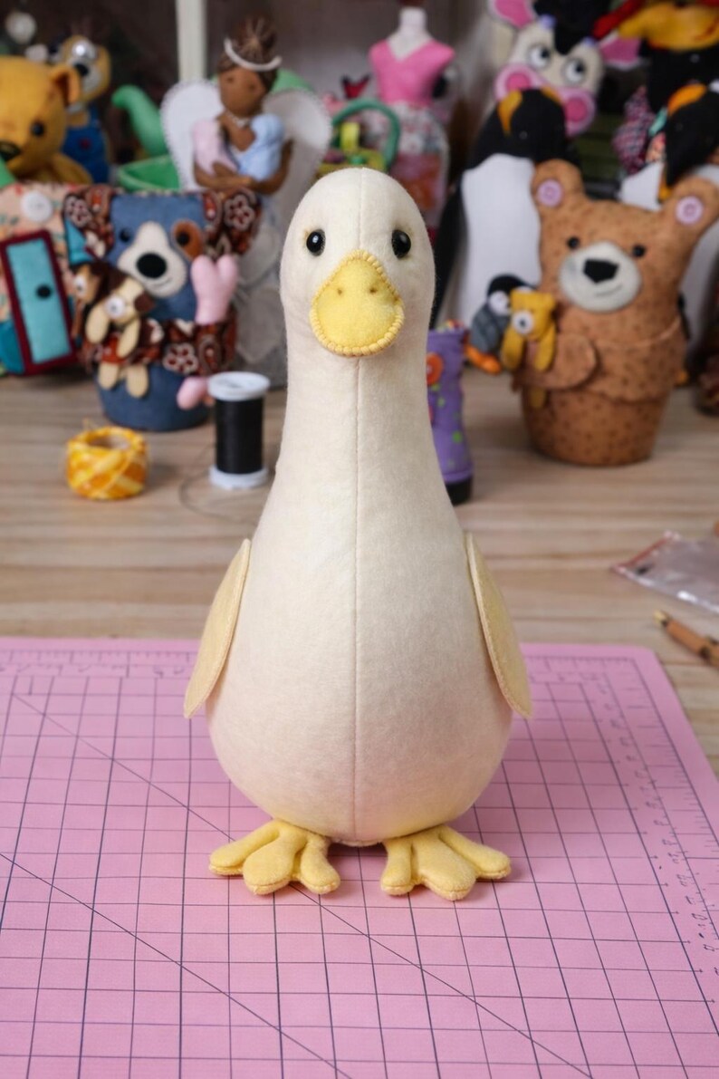 Plush Duck Sewing Pattern Stuffed Duck PDF JPG Pattern Handmade Felt ...