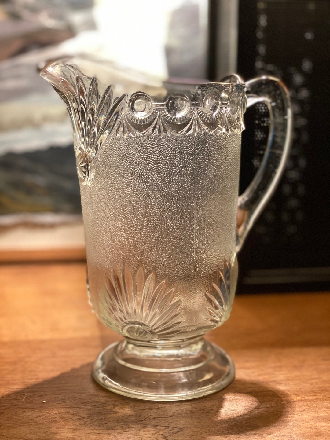 Antique Victorian Early Canadian Glass Pitcher - Etsy