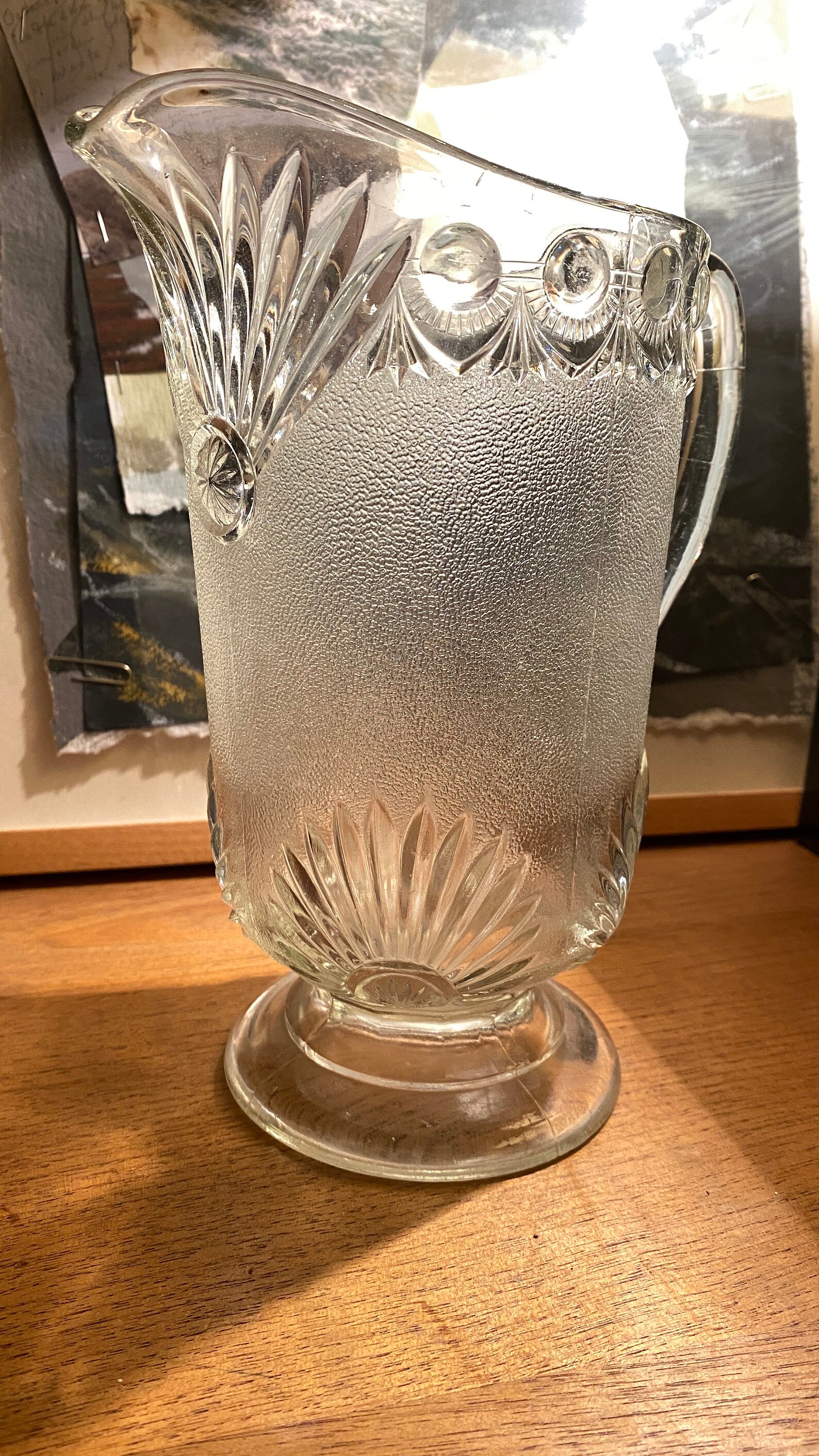 Antique Victorian Early Canadian Glass Pitcher - Etsy