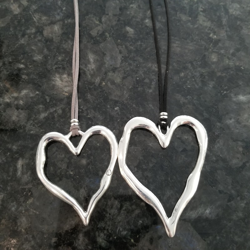 Big Open Heart Pendant - Etsy