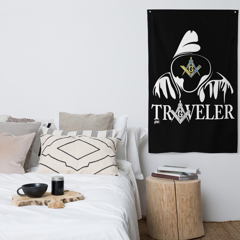 Masonic Flag, Freemason Printed Fabric Wall Art, Masonic Traveler Flag ...