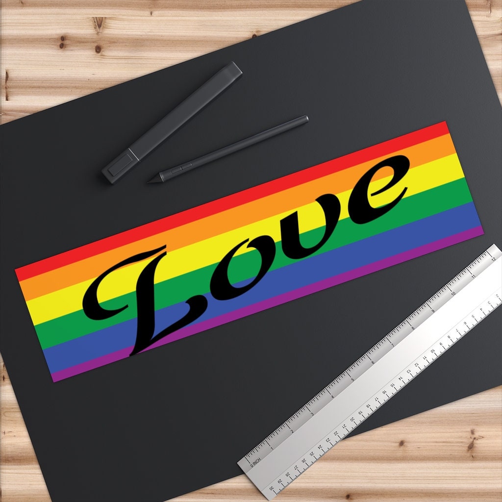 LGBT Bumper Stickers LGBTQ Bi Sexual Stickers Pro Equality Rainbow ...