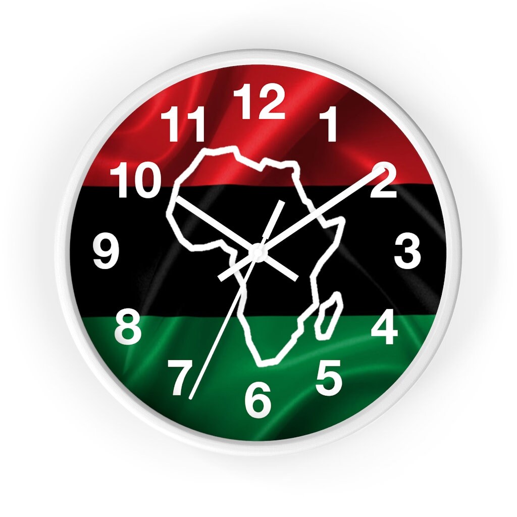 African Wall Clock, 10in Pan African Wall Clock Diaspora, Pan African ...