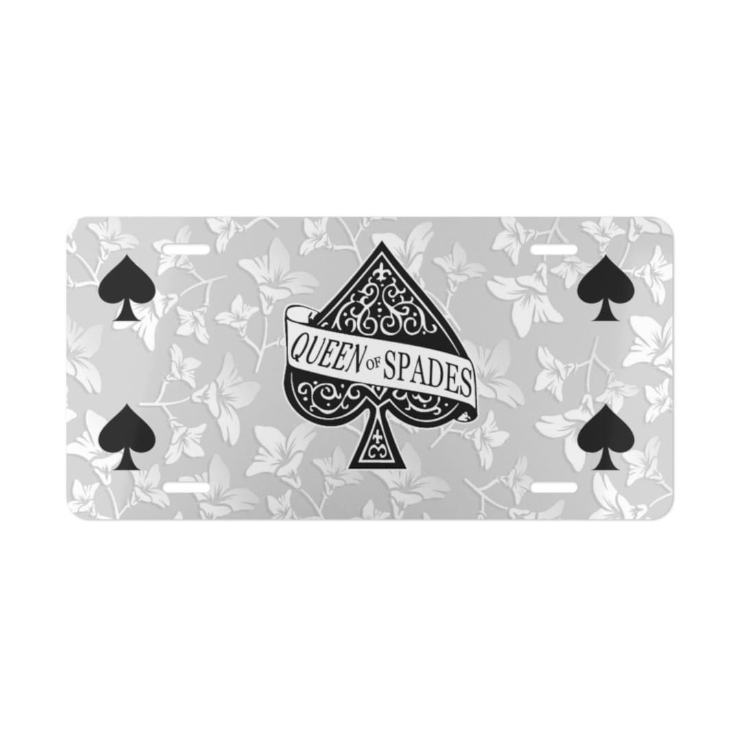 Queen of Spades Vanity Plate, QOS Car Tag, Custom License Plate, Hot ...