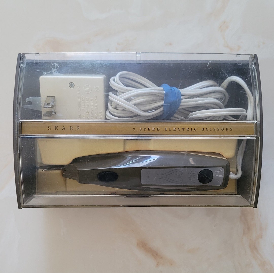 Vintage Sears 3 Speed Electric Fabric Scissors With Original Case Box ...