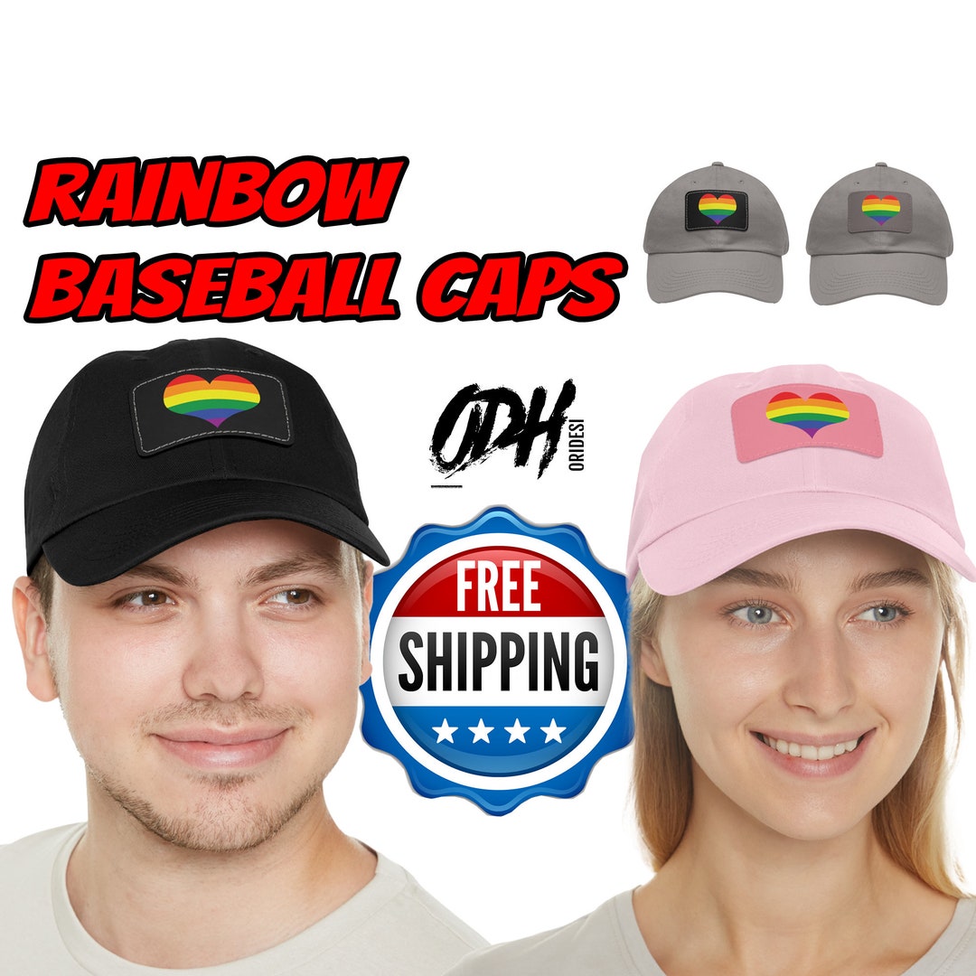 Gay Pride Rainbow Baseball Cap, LGBT Hat, LGBTQ Flag Hat, Colorful ...