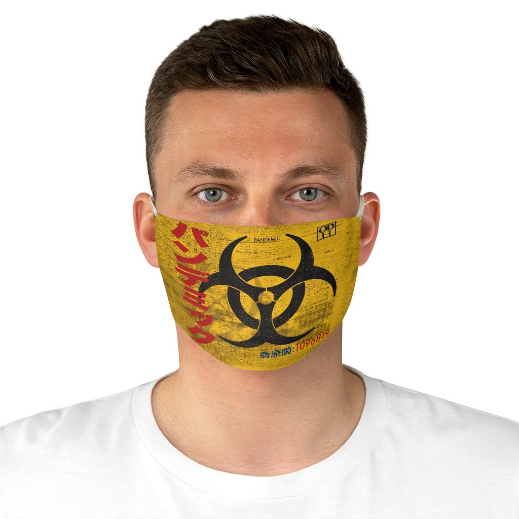 Biohazard Symbol Facemask Japanese Pandemic Face Mask, Adjustable ...