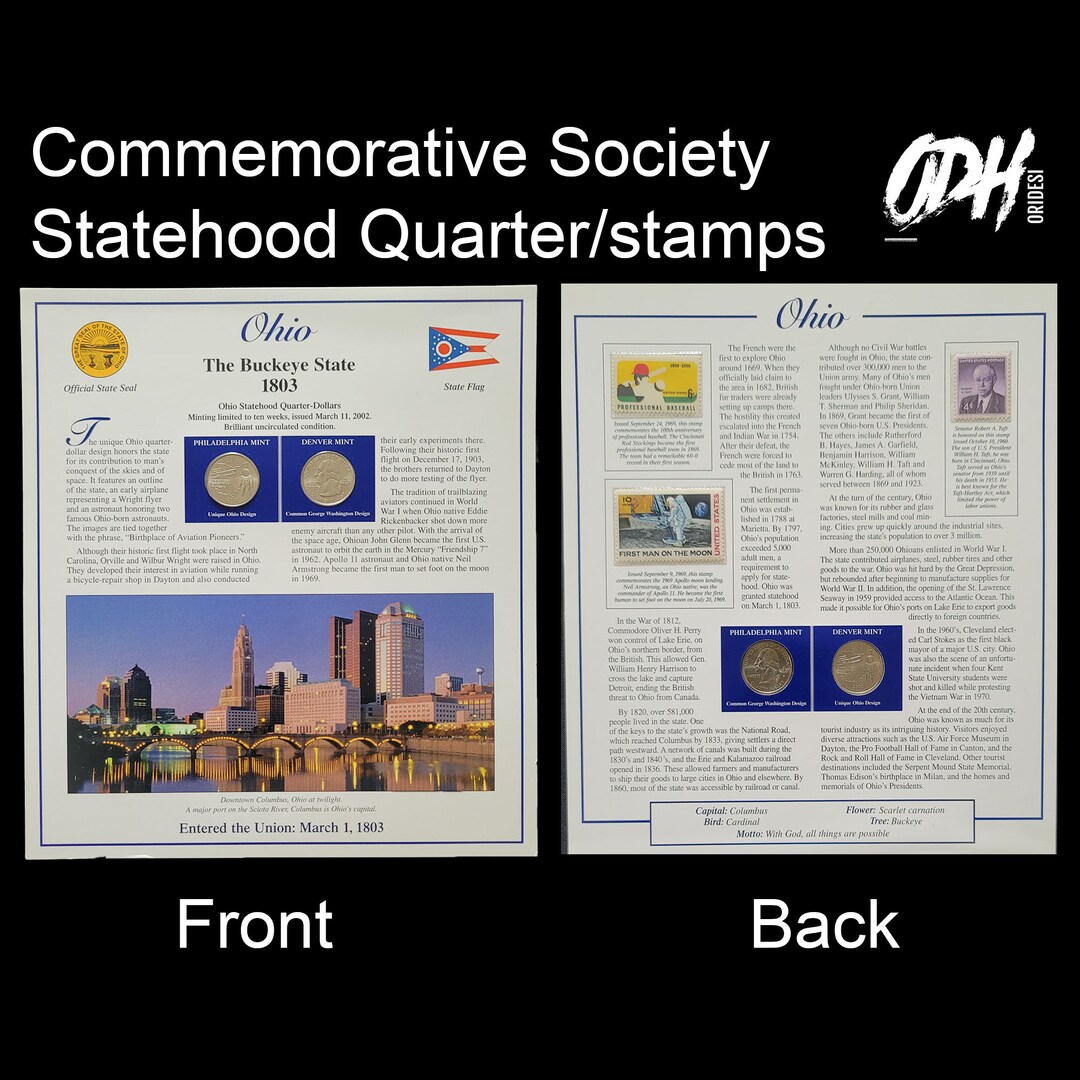 Collectible Ohio State Quarters and Stamps, Postal Commemorative ...