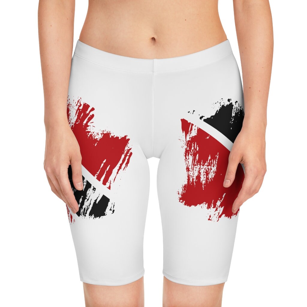 Flag of Trinidad Bike Shorts, Trini Shorts, Trinidad Leggings, Pants ...
