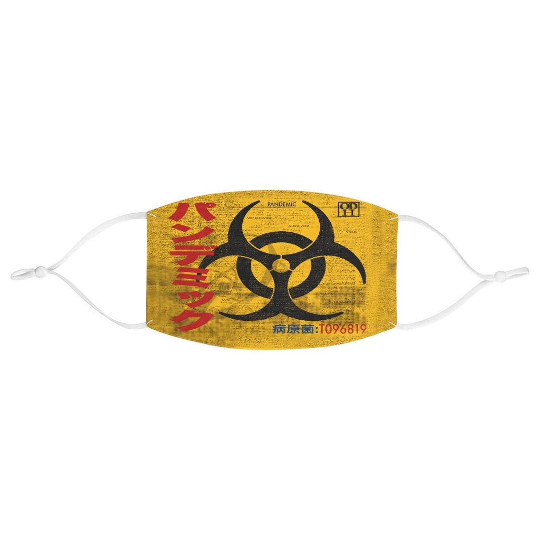 Biohazard Symbol Facemask Japanese Pandemic Face Mask, Adjustable ...