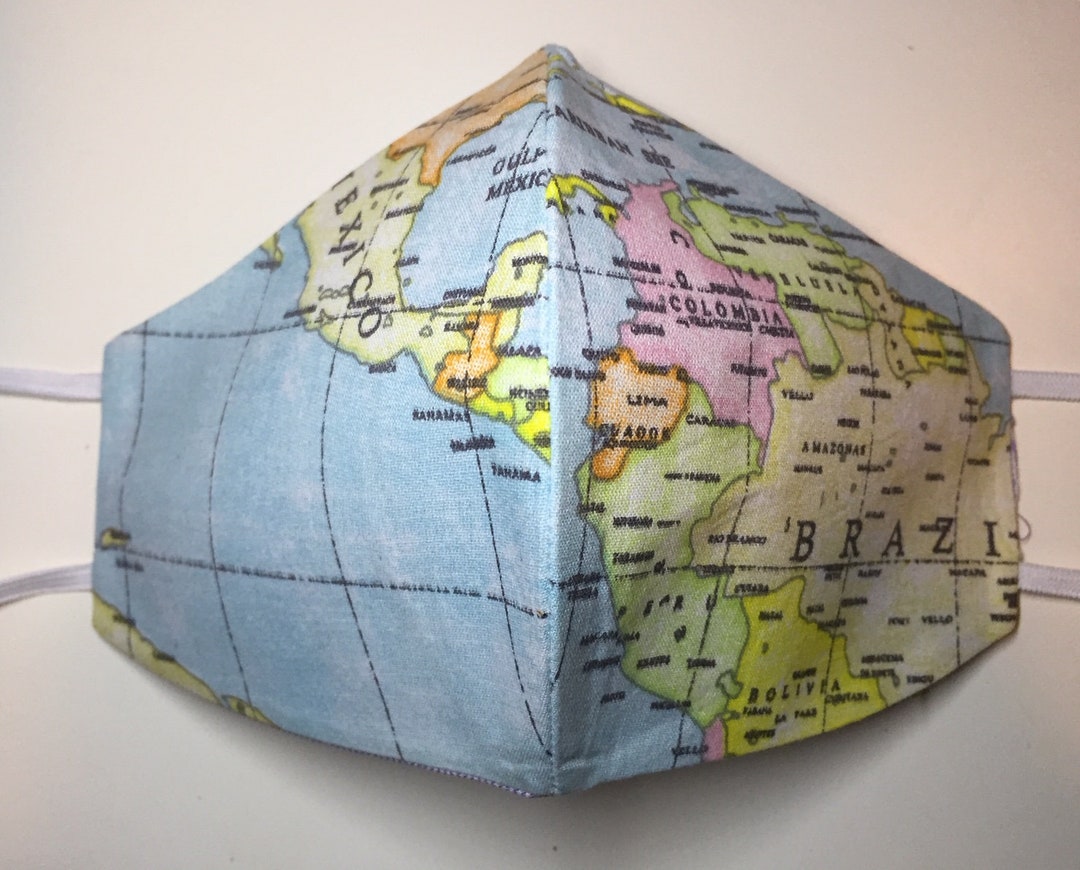 Maps Makeshift Mask, Cloth Mask, Cotton Mask, Mask, Washable, 1 Piece ...