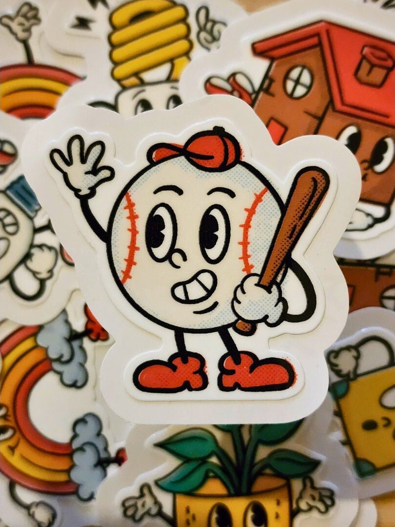 Retro Cartoon Vinyl Stickers | Die-cut Easy Peel | Smudge-proof | Water ...