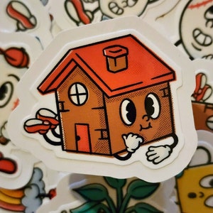 Retro Cartoon Vinyl Stickers | Die-cut Easy Peel | Smudge-proof | Water ...