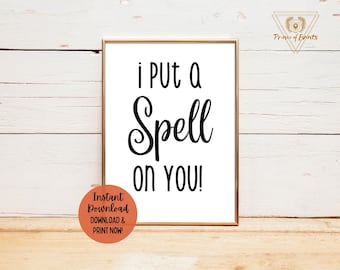 Hocus Pocus Chalkboard Printable I Put a Spell on You - Halloween Hocu ...