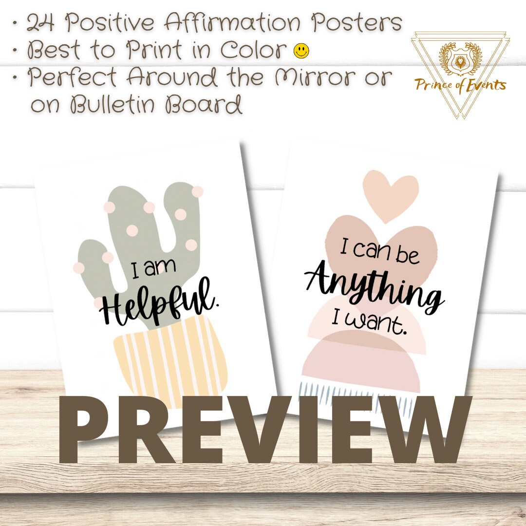 24 Boho-style Positive Affirmations - Etsy