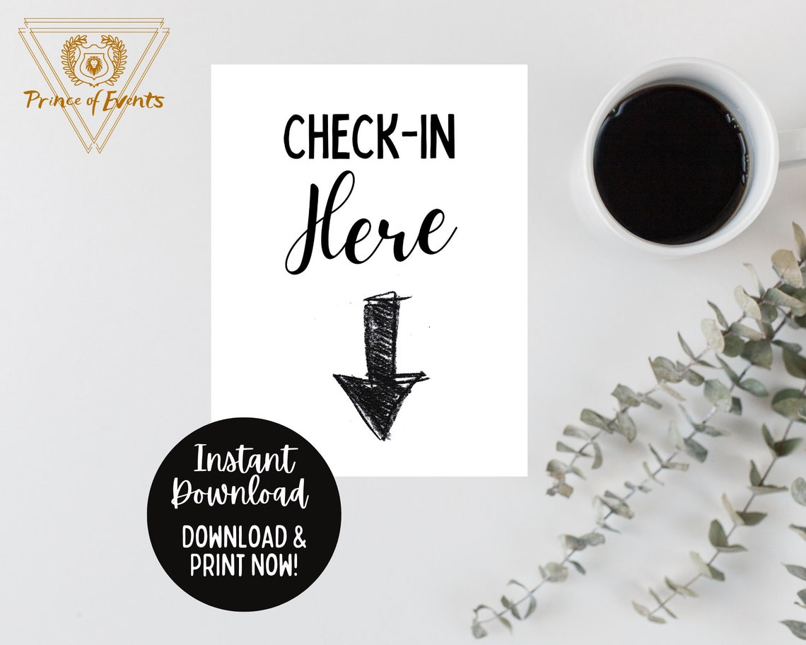 Check-in Here Sign - Etsy