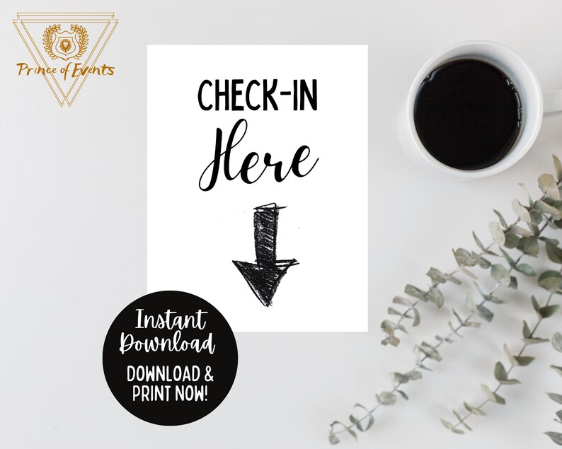 Check-in Here Sign - Etsy