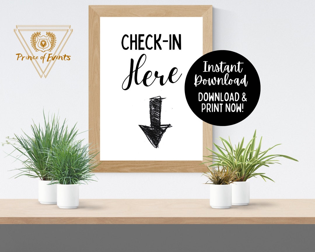 Check-in Here Sign - Etsy