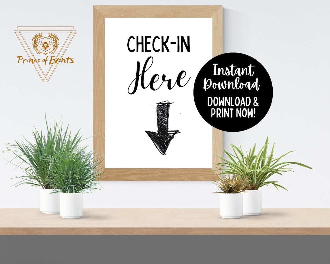 Check-in Here Sign - Etsy