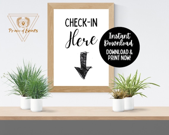 Check-in Here Sign | Etsy
