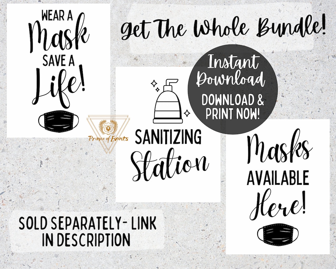 Wear a Mask Sign Bundle - Etsy