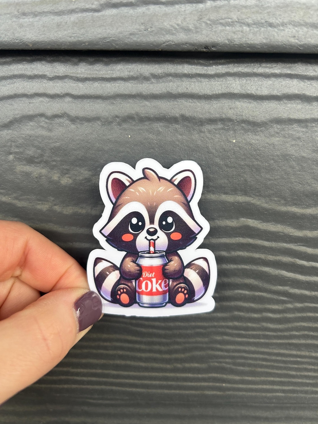Raccoon Drinking Diet Coke Sticker - Etsy