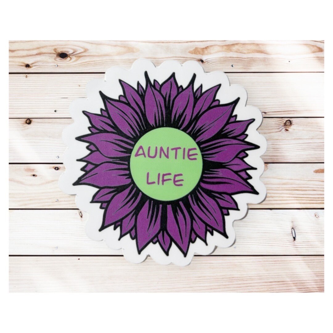 Auntie Life Flower Sticker - Etsy