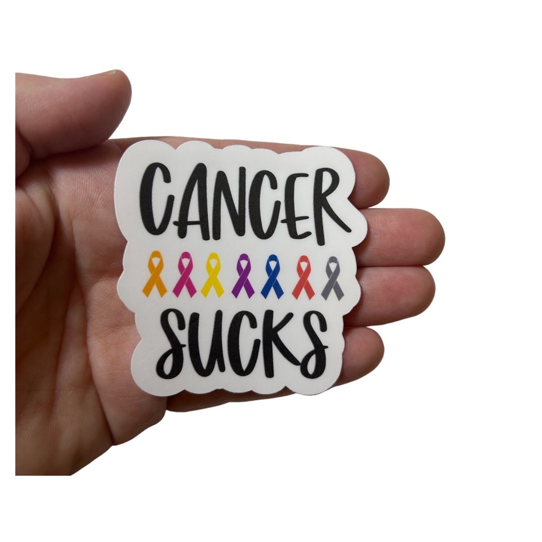 Cancer Sucks Sticker, Vinyl Laminated Sticker, Laptop Sticker - Etsy