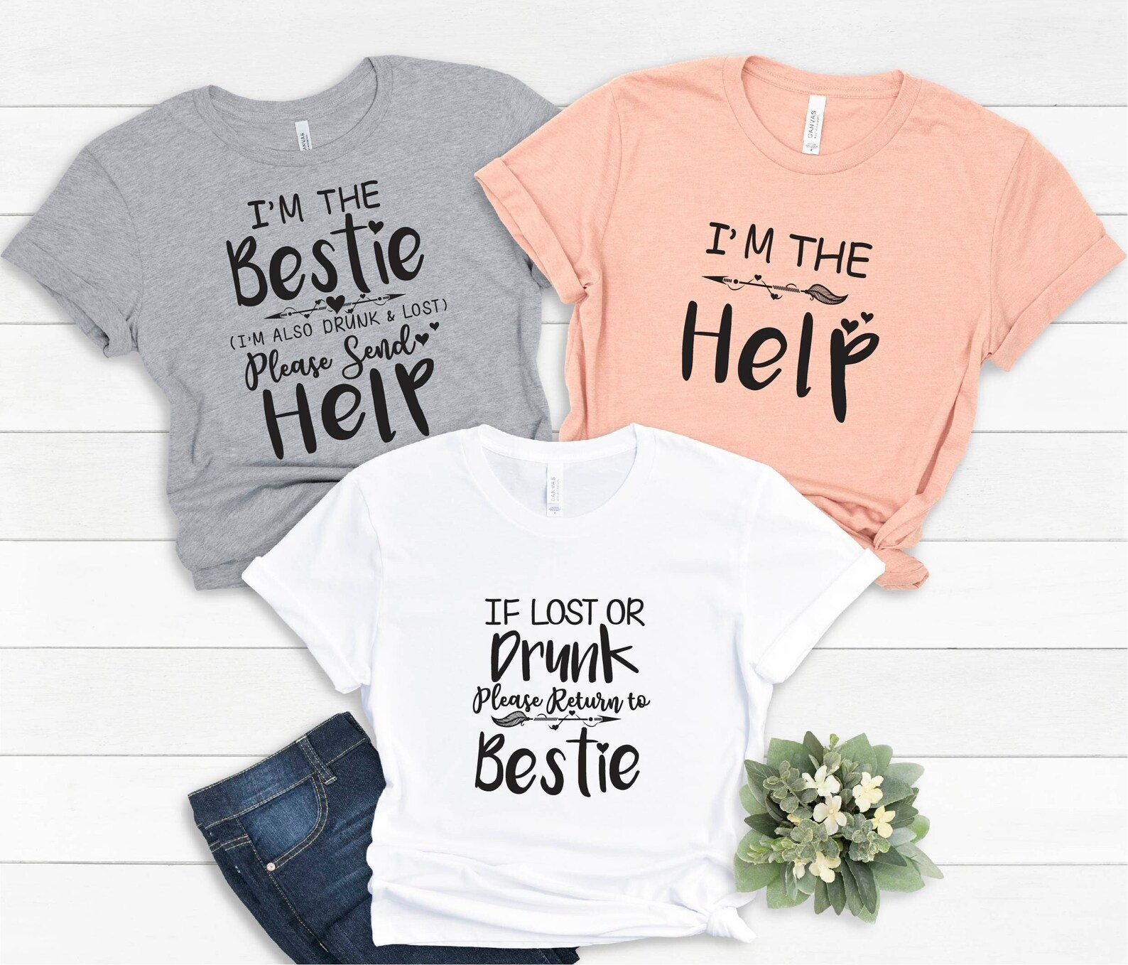 Best Friend Matching Shirts, Friendship Gift, Funny BFF Shirt, Vacation ...