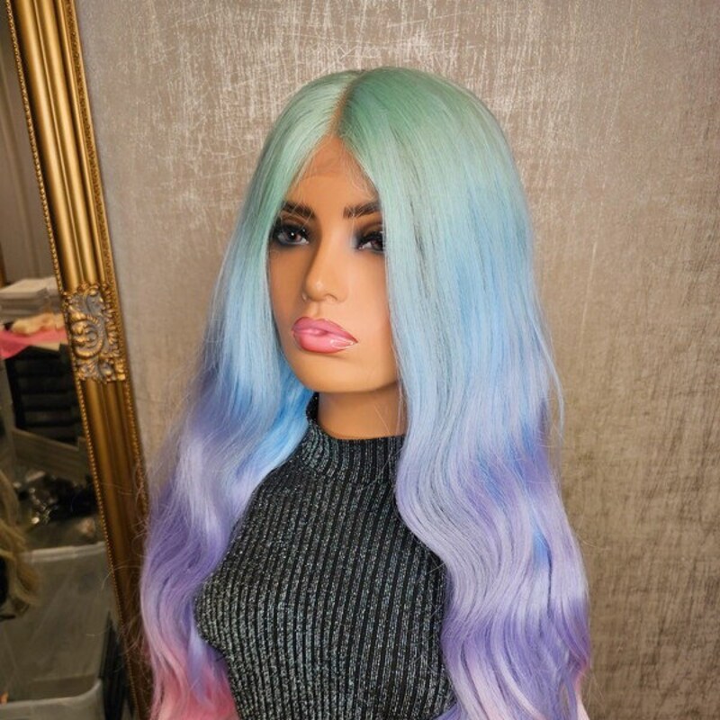 Rainbow Wig - Etsy