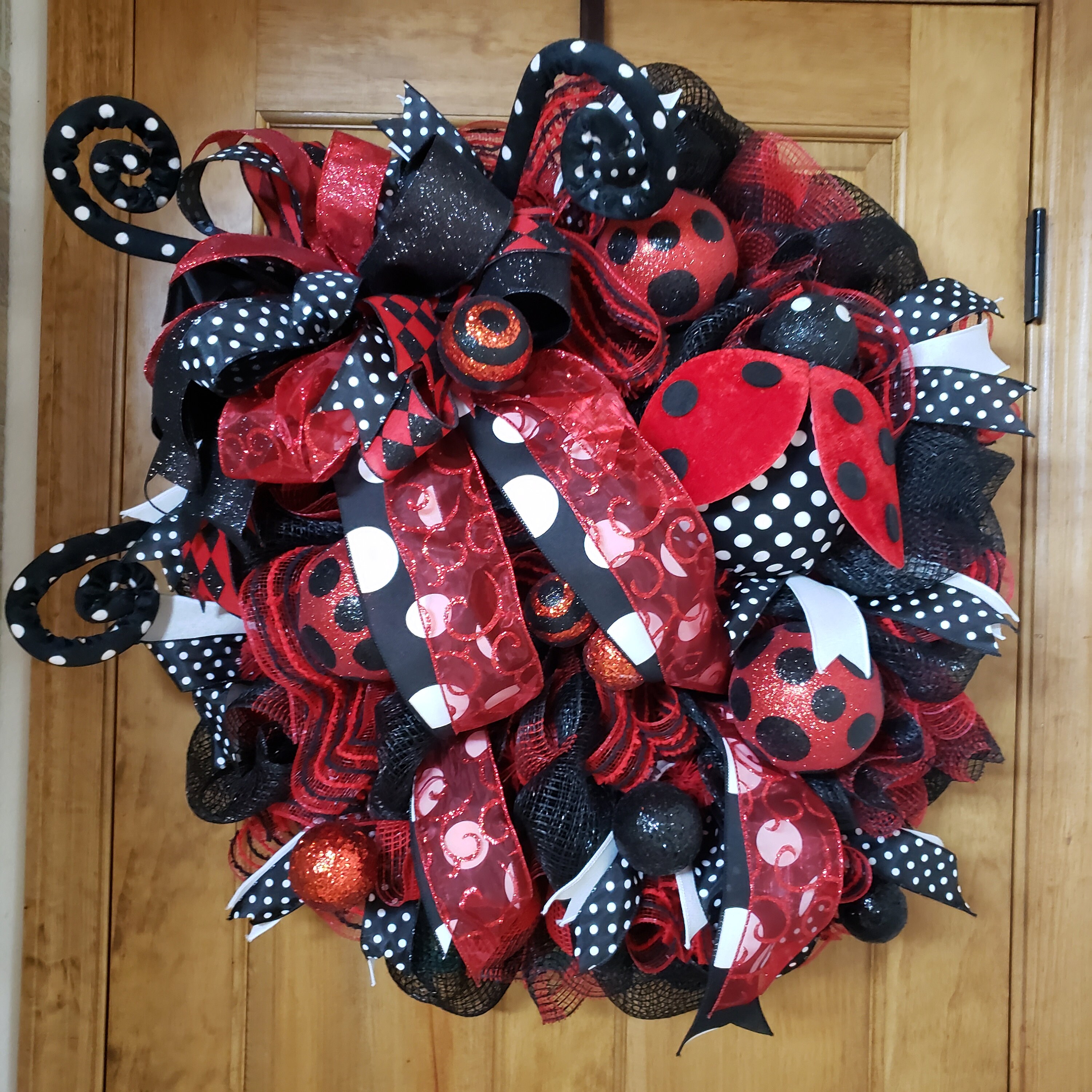 Ladybug Summer Mesh Wreath Door Hanger Wreath for Door - Etsy