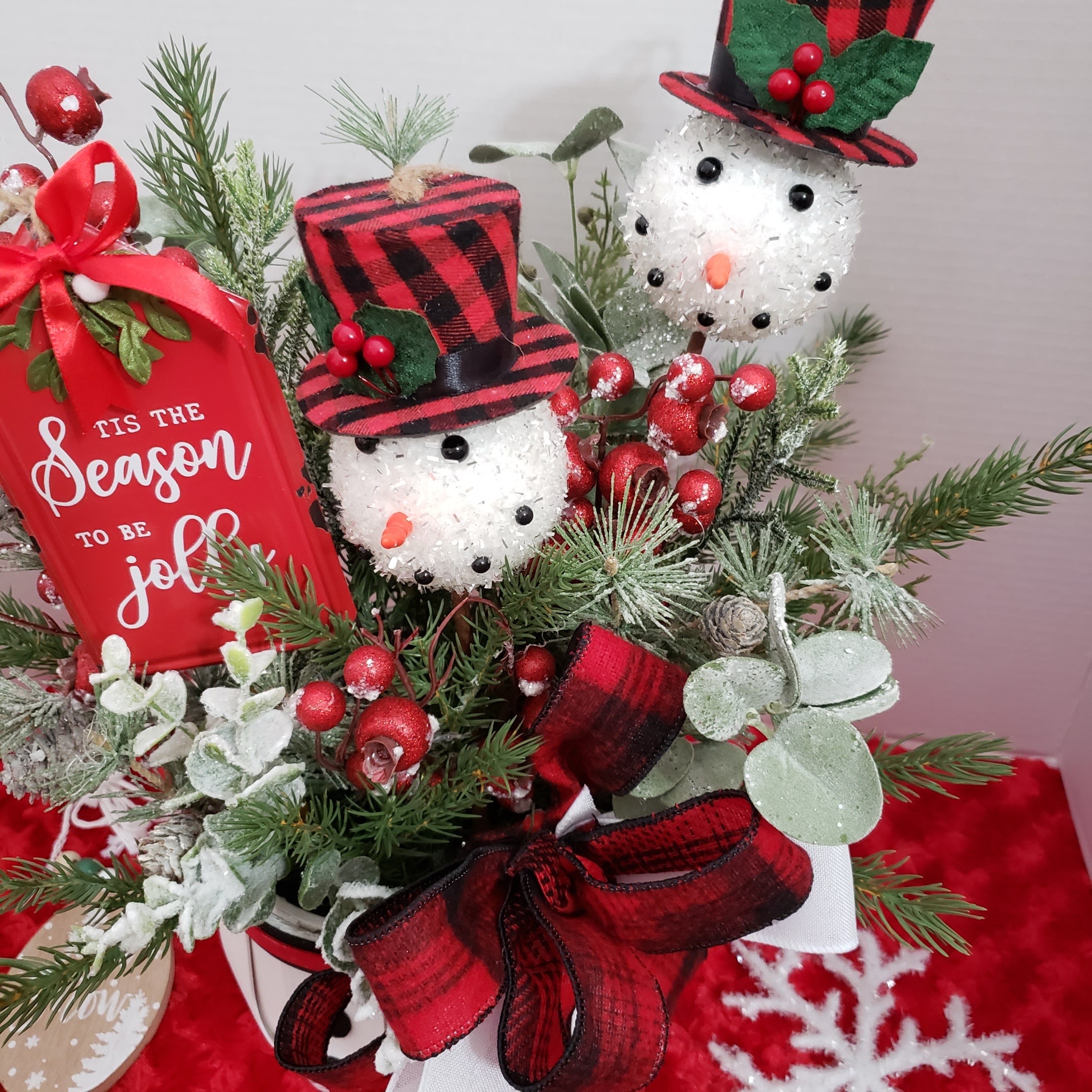 Snowmen Winter Centerpiece, Christmas Decor, Snowman Decorations, Gift ...