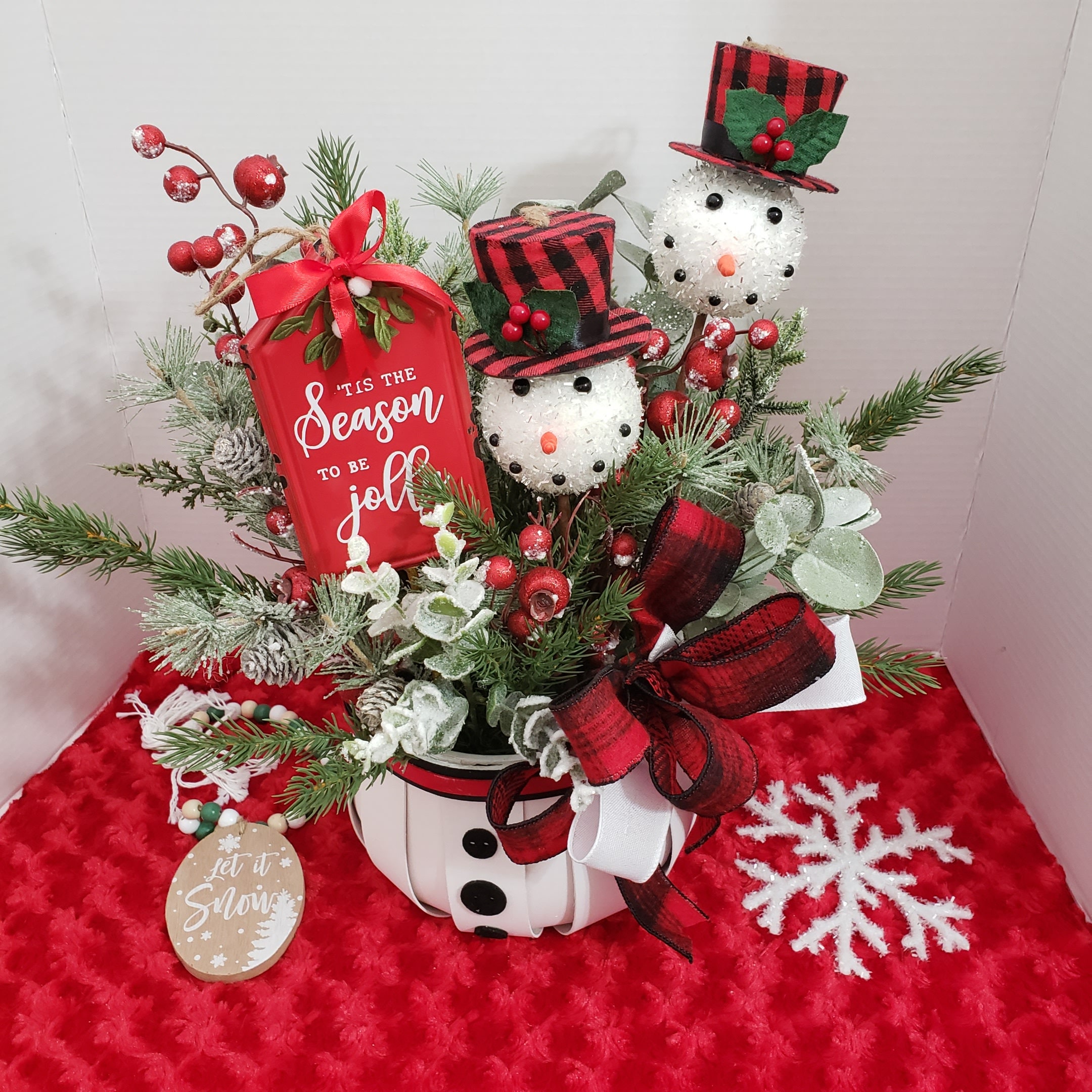 Snowmen Winter Centerpiece, Christmas Decor, Snowman Decorations, Gift ...