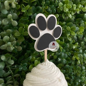 Paw Print Cupcake Toppers Dog Pawty Doggy Themed Birthday Puppy ...