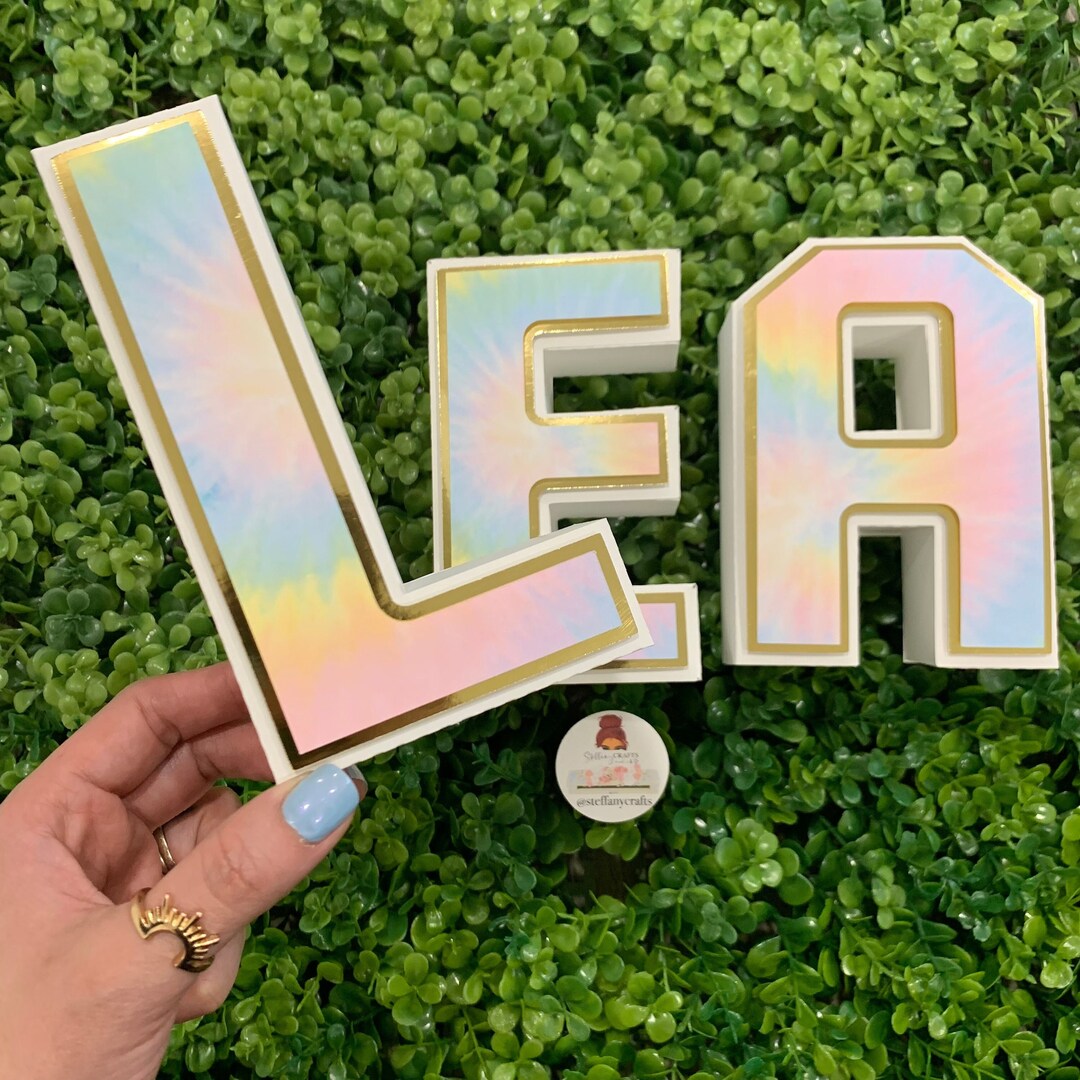 Tie Dye Letters | Stand Alone Letters | Pastel Birthday Decor | Paper ...