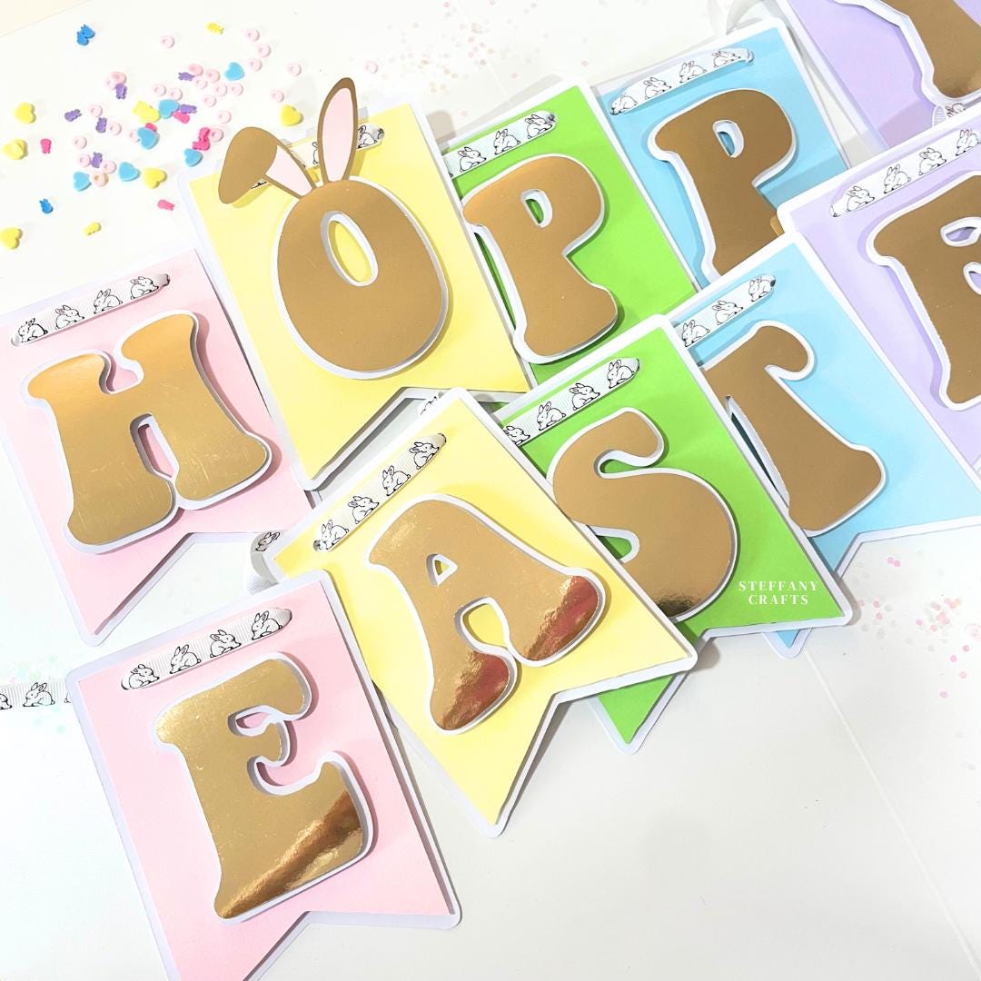Hoppy Easter Banner | Party Banner | Some Bunny Birthday Decor - Etsy