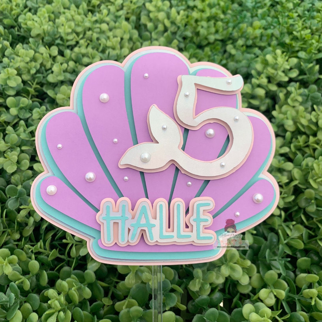 Mermaid Cake Topper | Personalizable | Seashell Mermaid Tale Custom ...