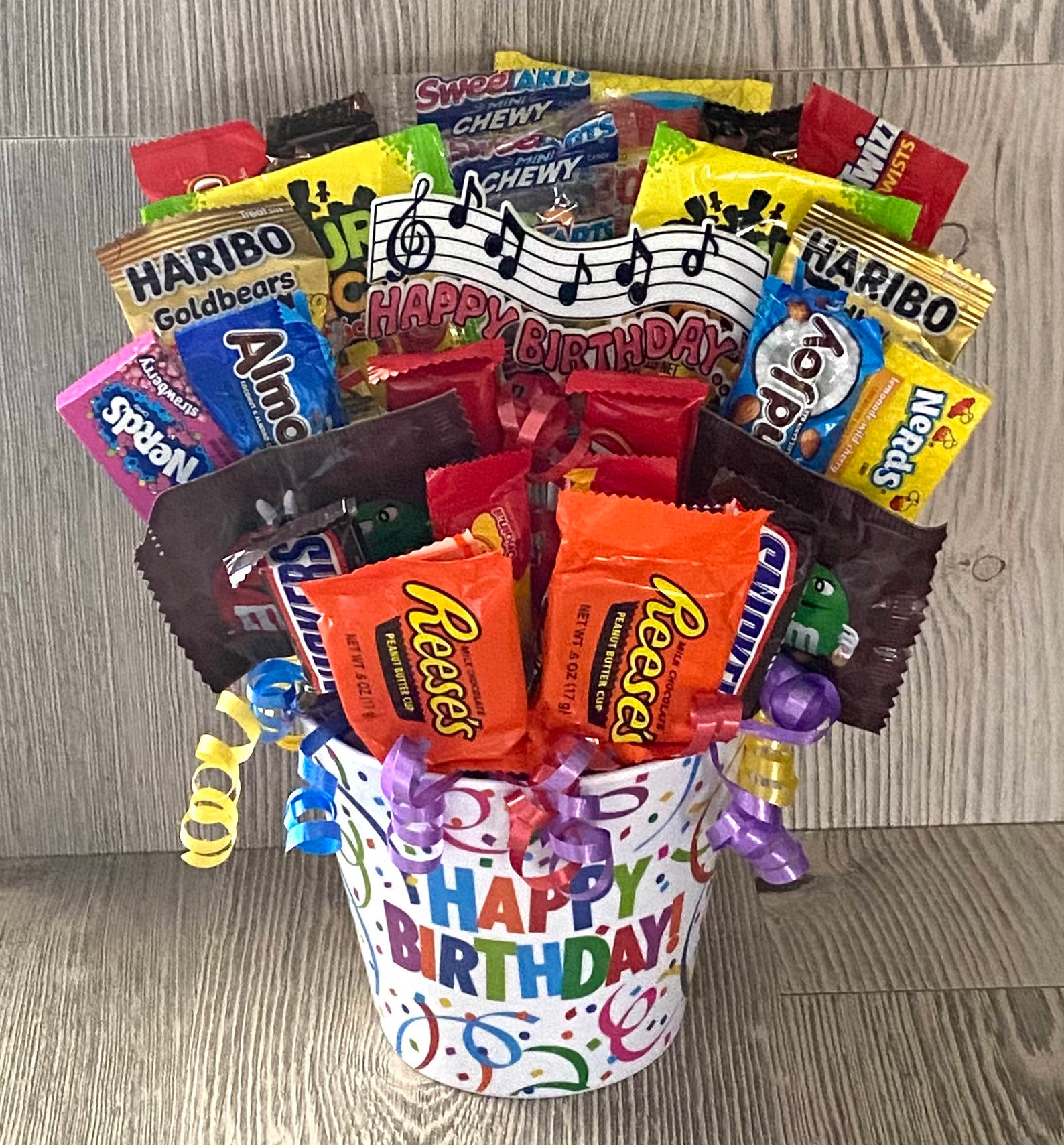 Birthday Candy Arrangement Candy Bouquet Candy Gift Basket - Etsy