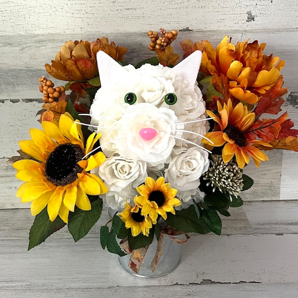 Cat Floral Arrangement - Etsy
