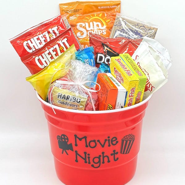 Movie Night Basket - Etsy