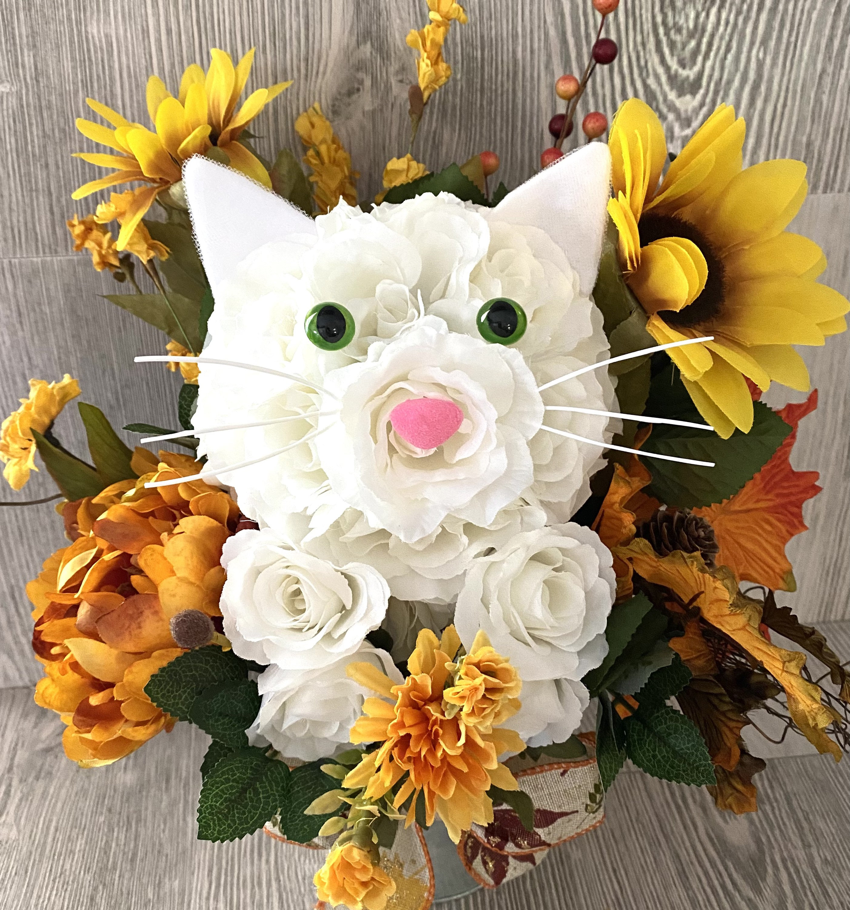 Fall Floral Arrangement Fall Silk Flower Cat Cat Bouquet | Etsy