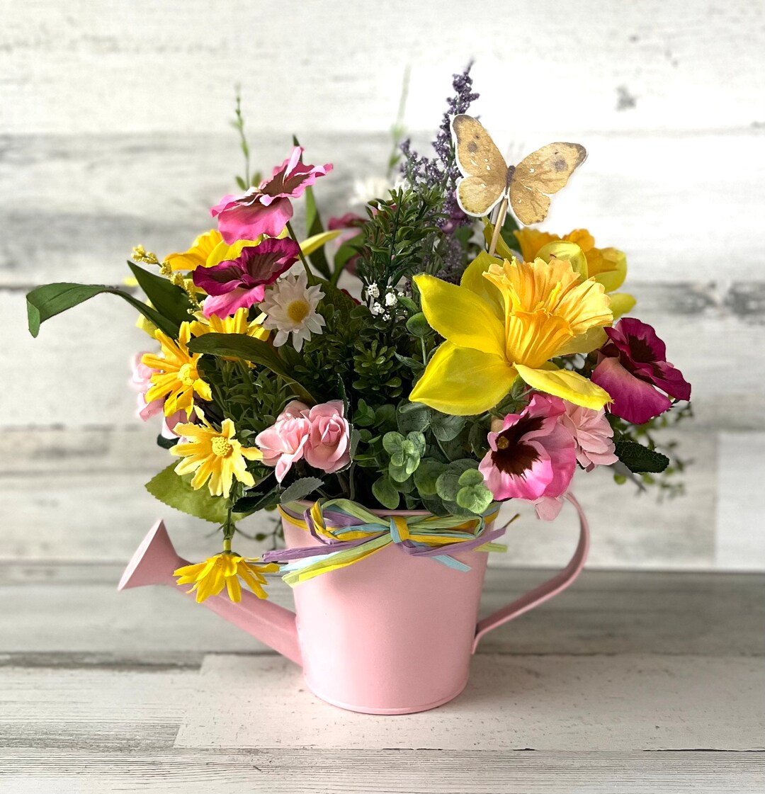 Spring Flower Arrangement, Silk Floral Arrangement, Spring Flowers ...