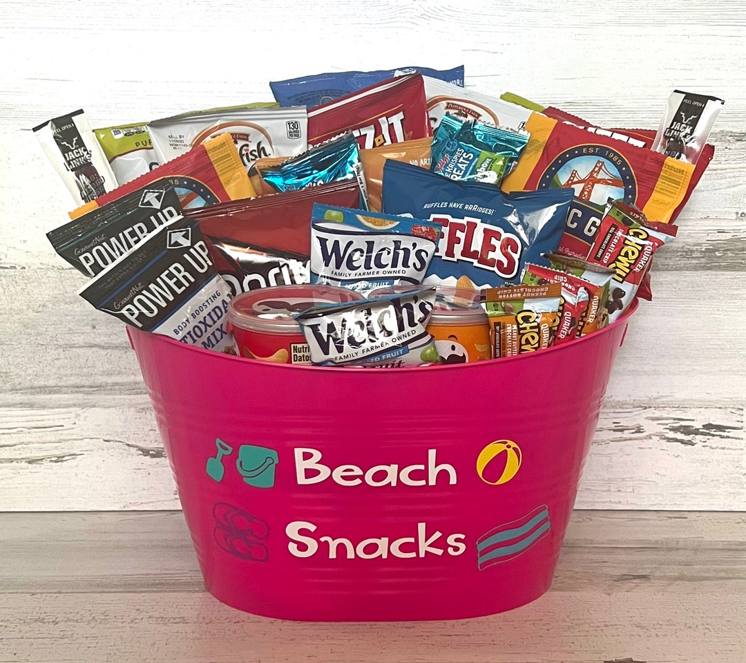 Beach Snacks, Snack Basket, Summer Snack Basket, Gift Basket, Snack ...