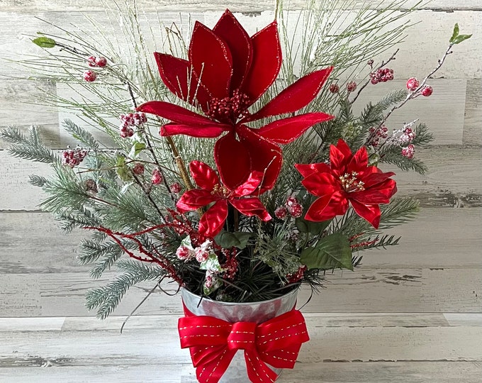 Large Christmas Floral Arrangement, Christmas Decor, Christmas Flowers ...