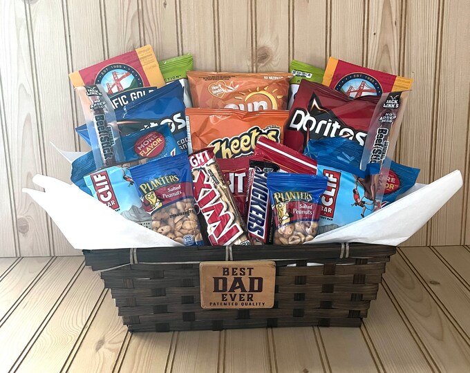 Dad Gift Basket, Dad Snack Basket, Fathers Day Gift Basket, Fathers Day ...