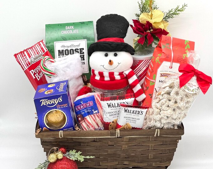 Christmas Snack Basket, Holiday Gift Basket, Christmas Gift Basket ...